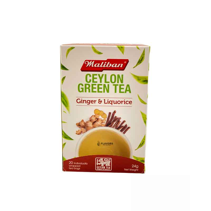 Maliban Green Tea with Ginger - 20 Tea Bags – Flavors of Ceylon