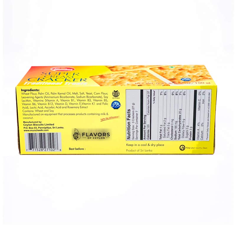 Munchee Super Cream Cracker - 190g – Flavors of Ceylon